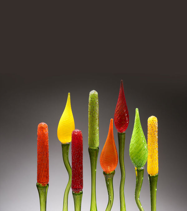 Mushroom Tagged "Cattail" - Island Art Glass