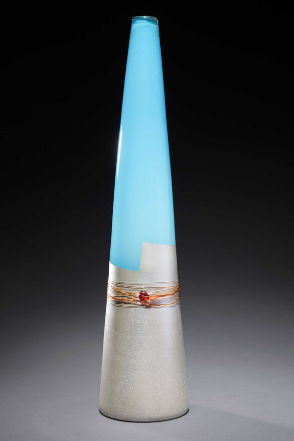 Cone Vase Sky Blue Island Art Glass