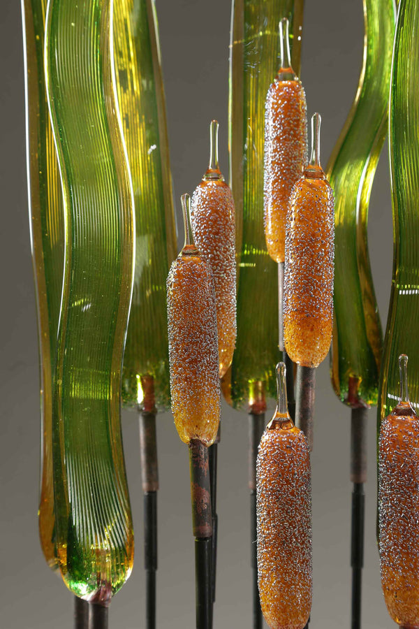 Mushroom Tagged "Cattail" - Island Art Glass